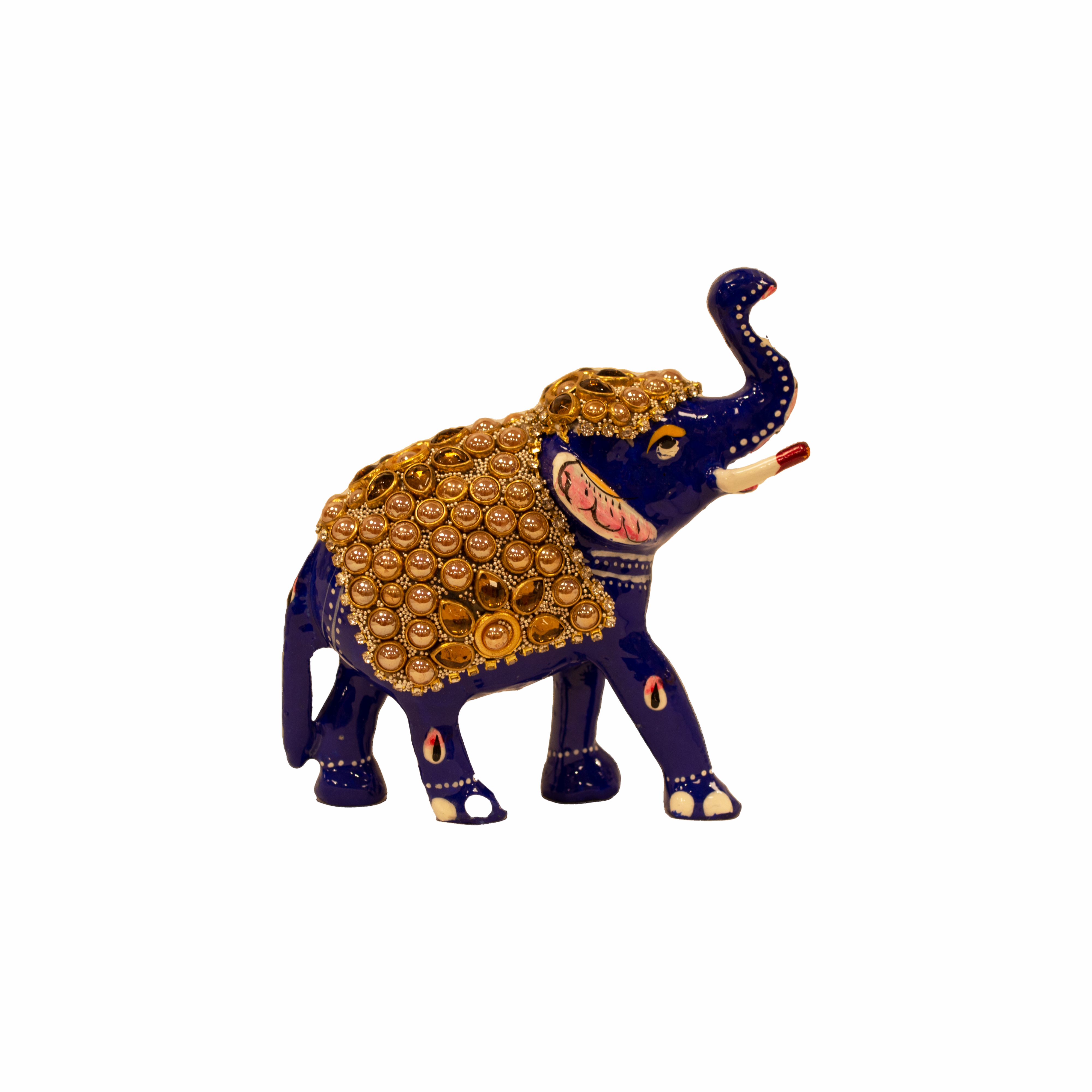 Meenakari Elephant with Raised Trunk – 4.5" Hand-Painted Figurine ...