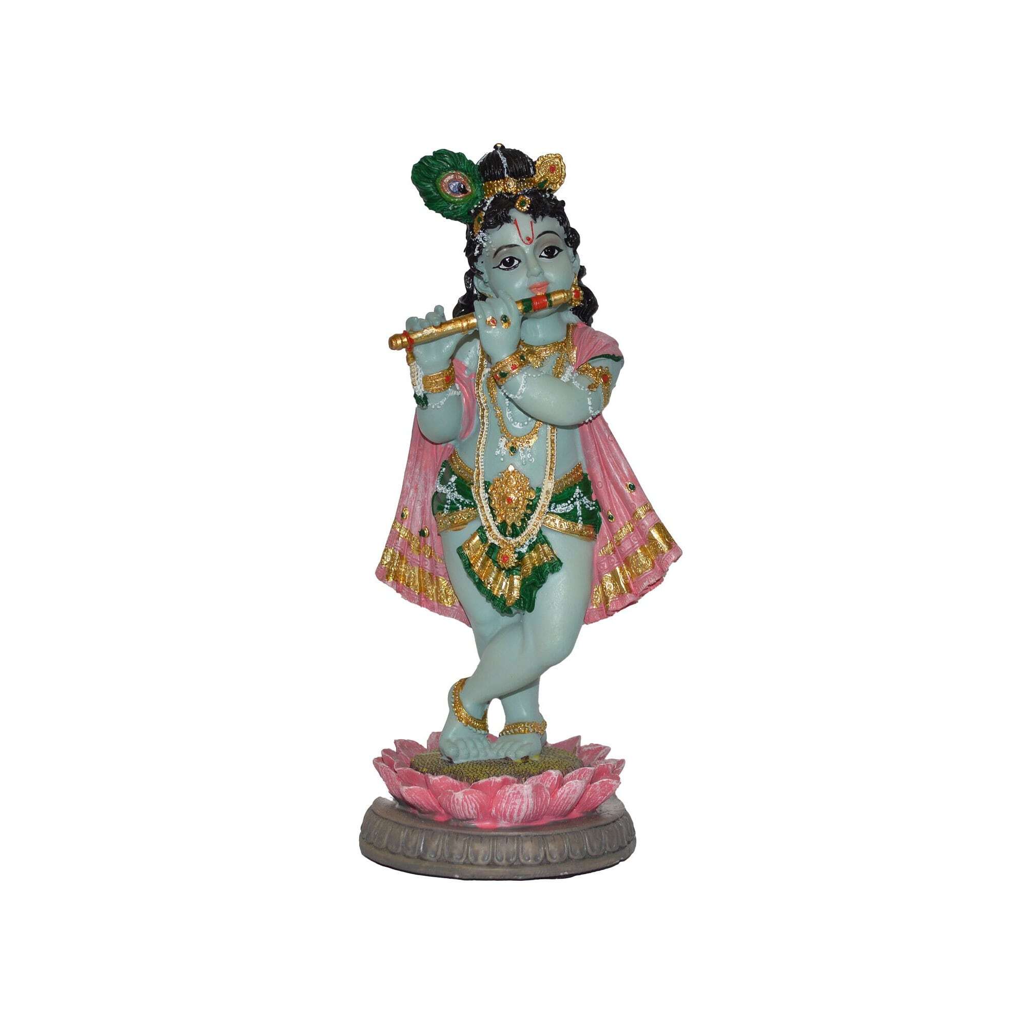 Lotus Krishna 8", krishna lotus resin, krishna statue, lord krishna ...